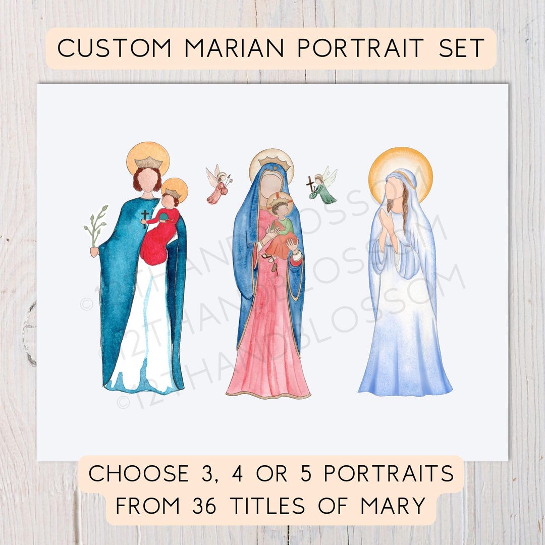 Titles of the Virgin Mary 8x10 Custom Art, Catholic Art, Catholic ...