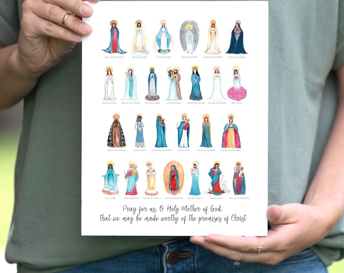 Titles of the Virgin Mary 8x10 Poster, Catholic Art, Catholic Poster ...