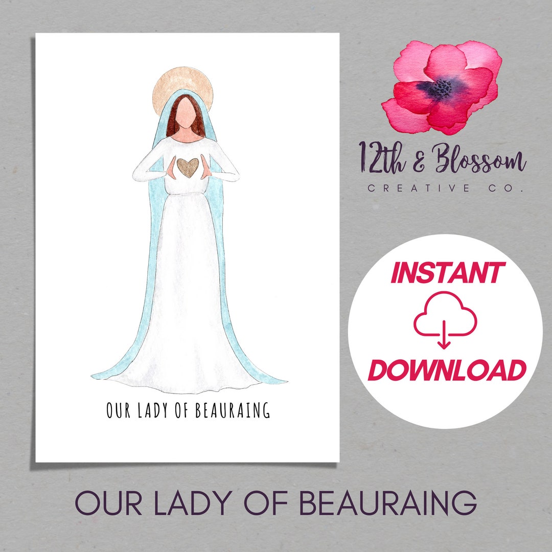 Our Lady of Beauraing Instant Download Art Print, Titles of Mary ...