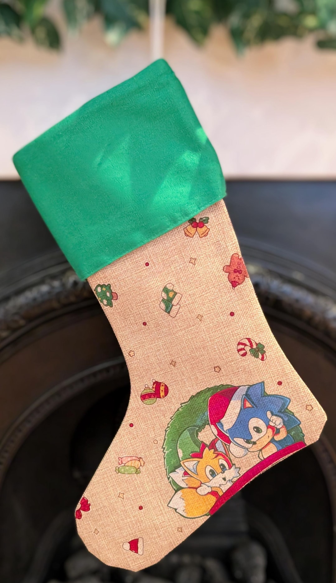 Sonic the Hedgehog Wreath Christmas Stocking - Etsy