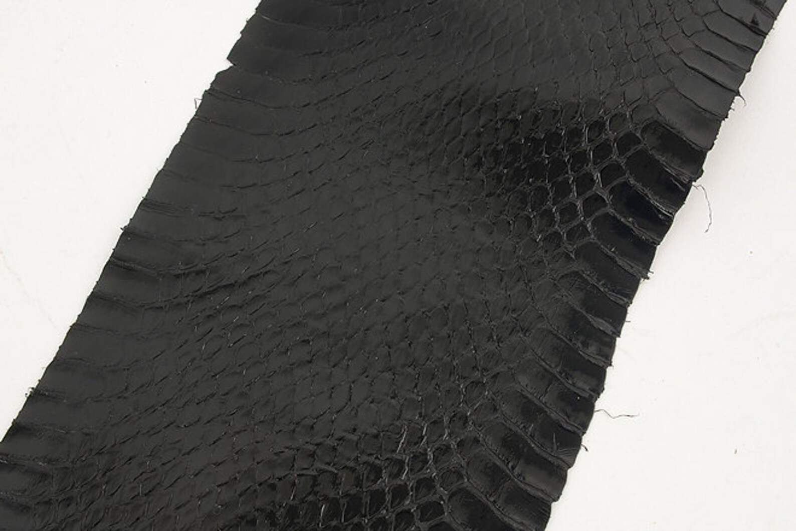 Grossy Black Water Snake Skin genuine Leather for - Etsy