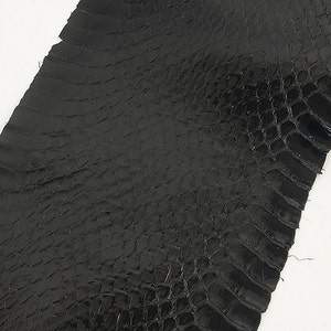 Grossy Black - Water Snake Skin (genuine Leather) for Bookbinding ...