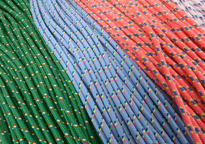 Colorful Fabric Round Cord 3mm(0.12inch), 5M (5.45yd) - Braided Febric ...