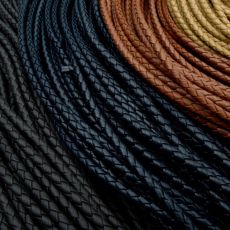PU Twisted Mesh Cord 5mm0.2inch Genuine Leather Braided | Etsy