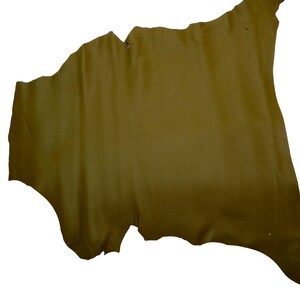 GOATSKIN Leather [olive] 4~5 Sq Ft, Finished Goatskin Leather Leather ...