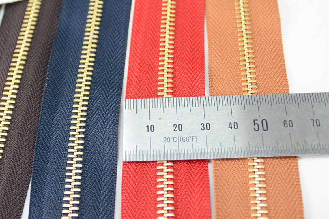 YKK Zipper (gold) No.5 - 1m(one Side Way) , Gold Color (brass Metal ...