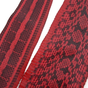 Grossy Natural Red Water Snake Skin genuine Leather for Bookbinding ...