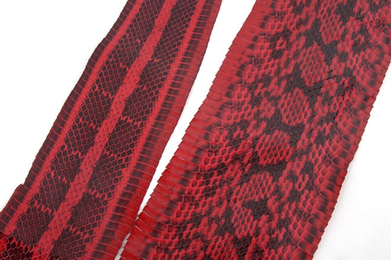 Grossy Natural Red - Water Snake Skin (genuine Leather) for Bookbinding ...