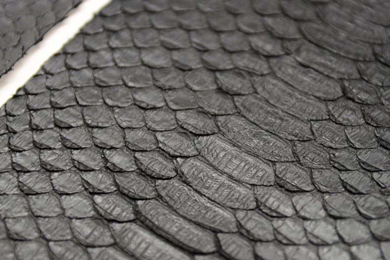Matte Black Water Snake Skin genuine Leather for - Etsy