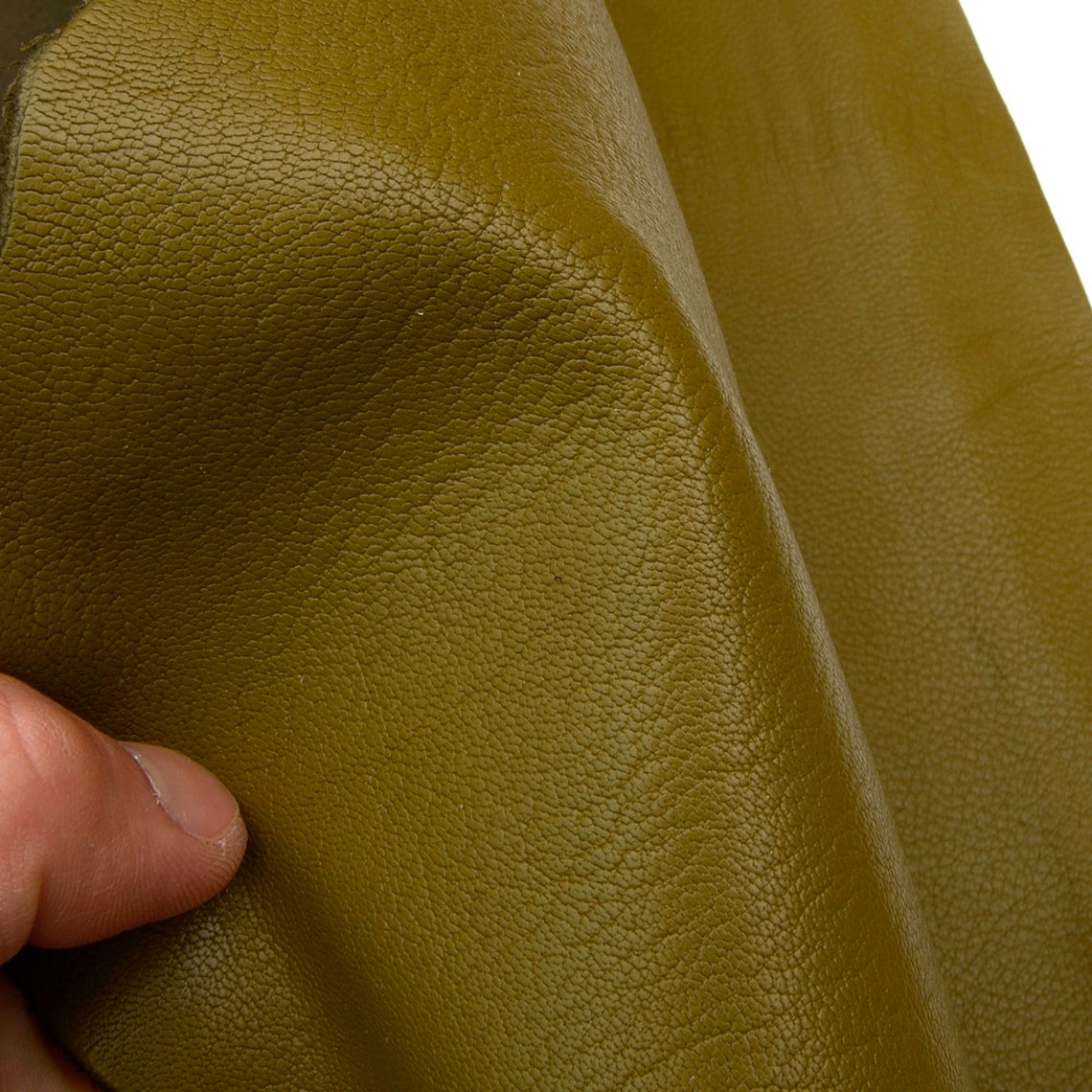 GOATSKIN Leather olive 45 Sq Ft Finished Goatskin Leather - Etsy
