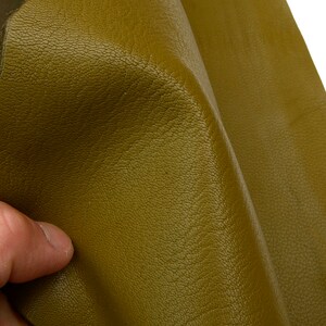 GOATSKIN Leather [olive] 4~5 Sq Ft, Finished Goatskin Leather Leather ...