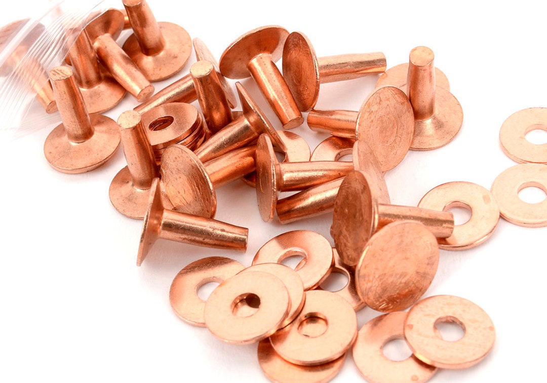 Copper Rivets and Burrs Set (9mm/12mm) - Leather DIY Accessories - Etsy