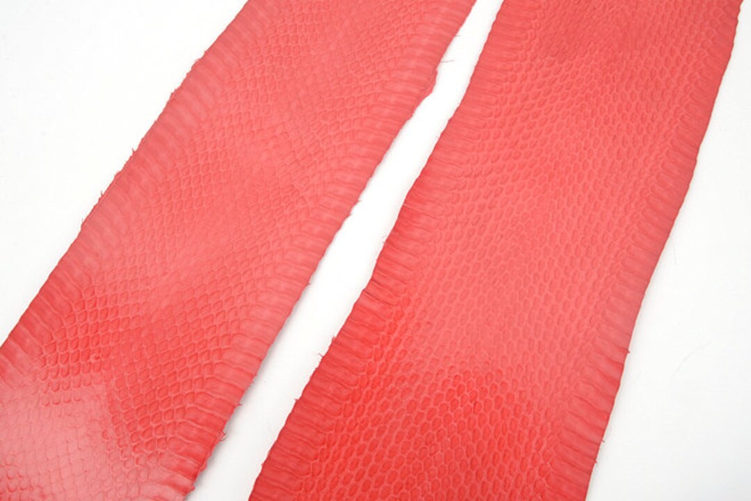 Grossy Red - Water Snake Skin (genuine Leather) for Bookbinding ...