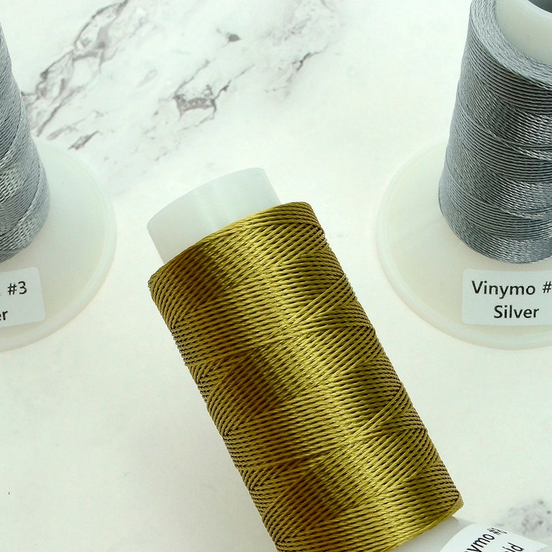 Metallic Vinymo Thread: Gold & Silver Polyester, Durable Japanese Craft ...