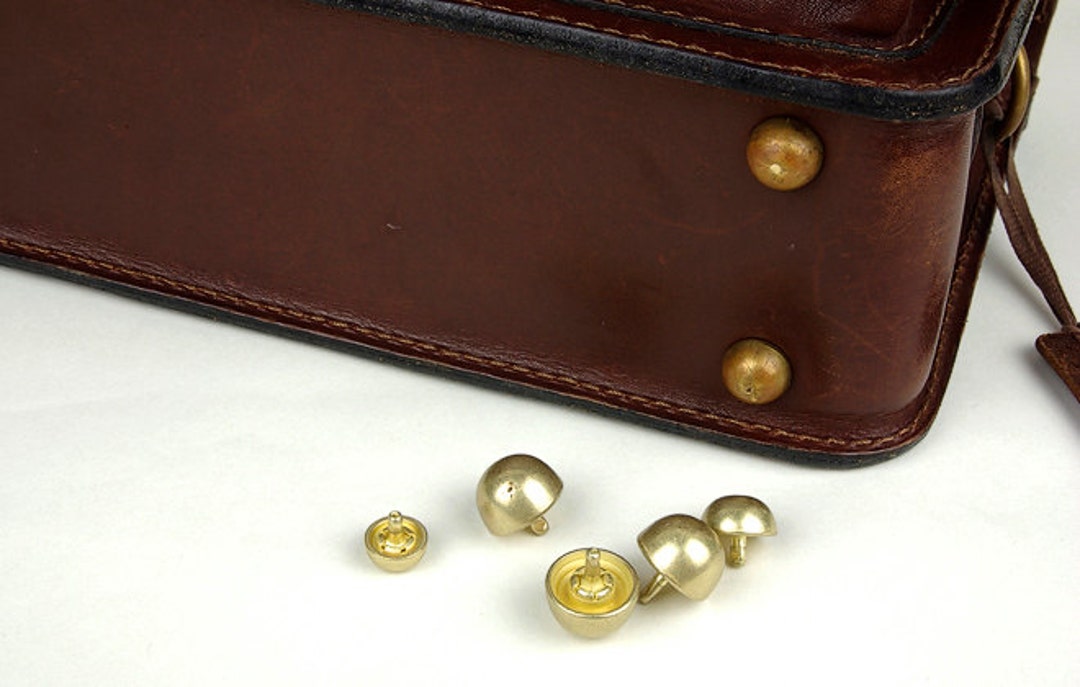 Round Rivet for Bag Bottom Ver.1 (4ea 1set With Cap), Brass / Antique ...