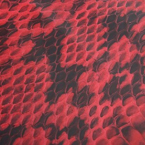 Grossy Natural Red Water Snake Skin genuine Leather for Bookbinding ...