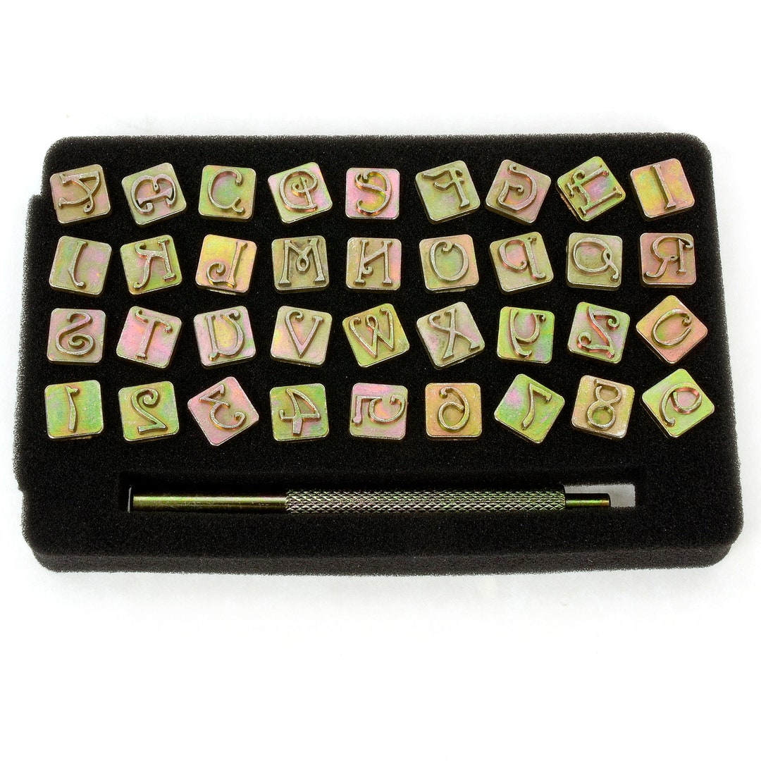 Stamping Alphabet and Number (9mm) Set, Imprint Initials on the Leather ...