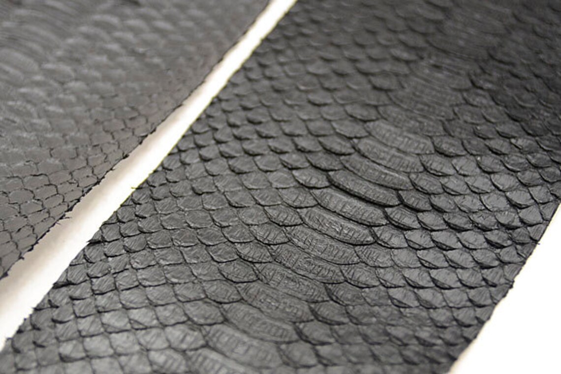 Matte Black - Water Snake Skin (genuine Leather) for Bookbinding ...