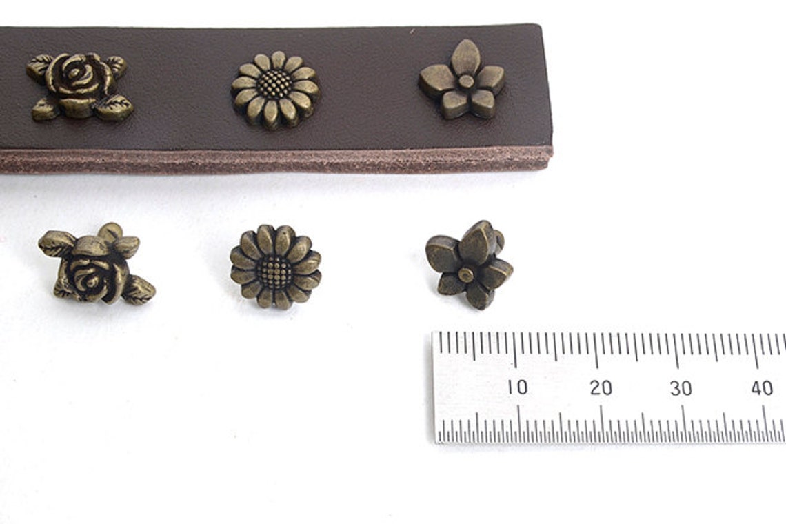 High Quality Spring Flower Rivet and Metal Studs 10ea Anti - Etsy