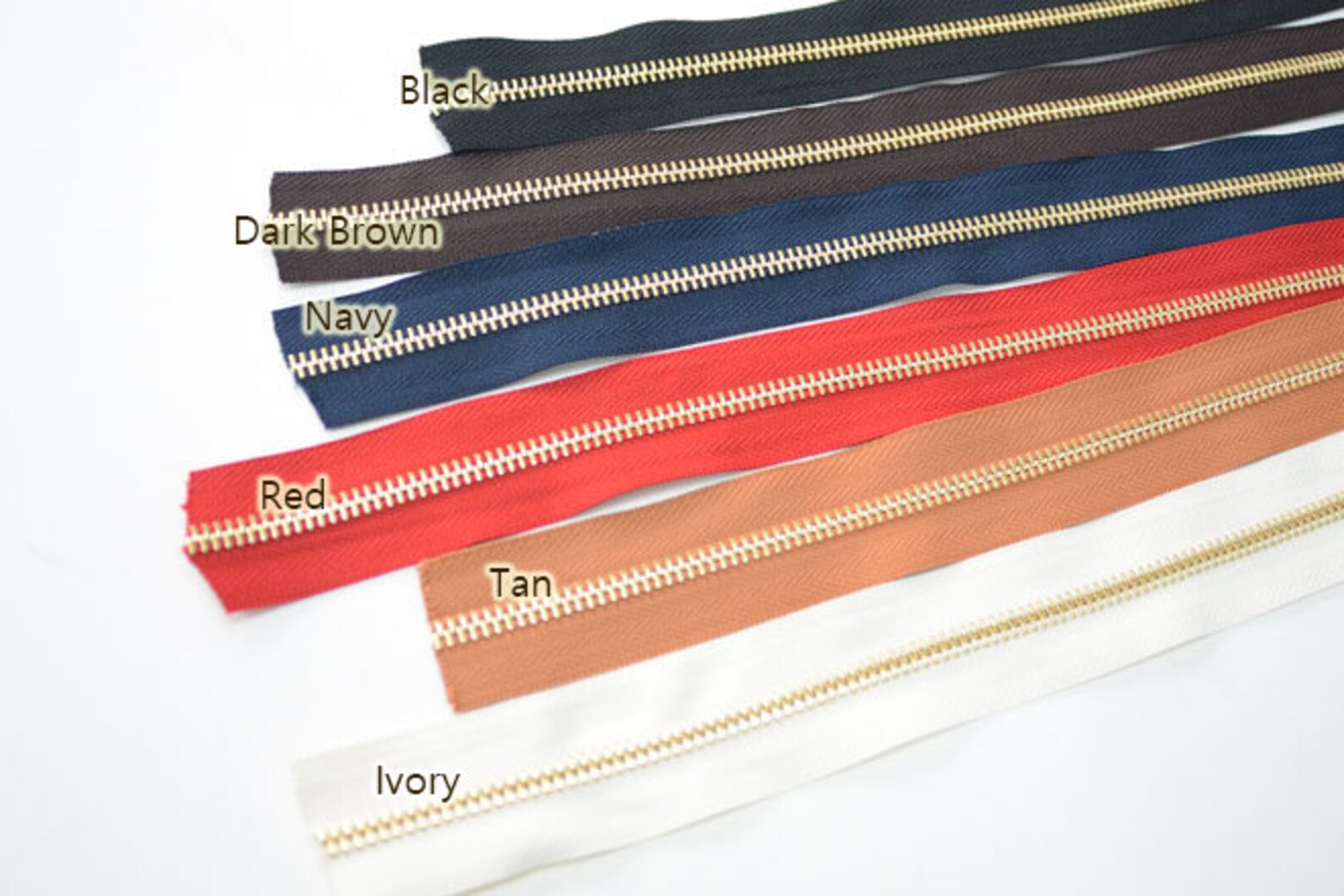 YKK Zipper gold No.5 1mone Side Way Gold Color brass | Etsy