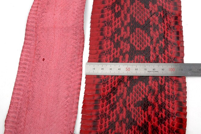 Grossy Natural Red Water Snake Skin genuine Leather for | Etsy