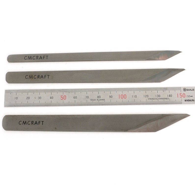 Diagonal Line Leather Knife 3 Kind of Blade Straight - Etsy