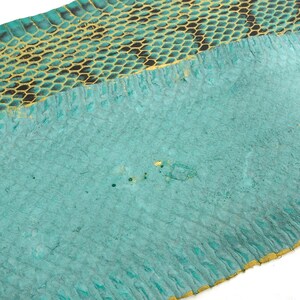 Natural Pattern Mint Gold Shine - Water Snake Skin (genuine Leather ...