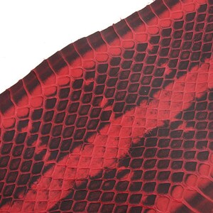 Grossy Natural Red Water Snake Skin genuine Leather for Bookbinding ...