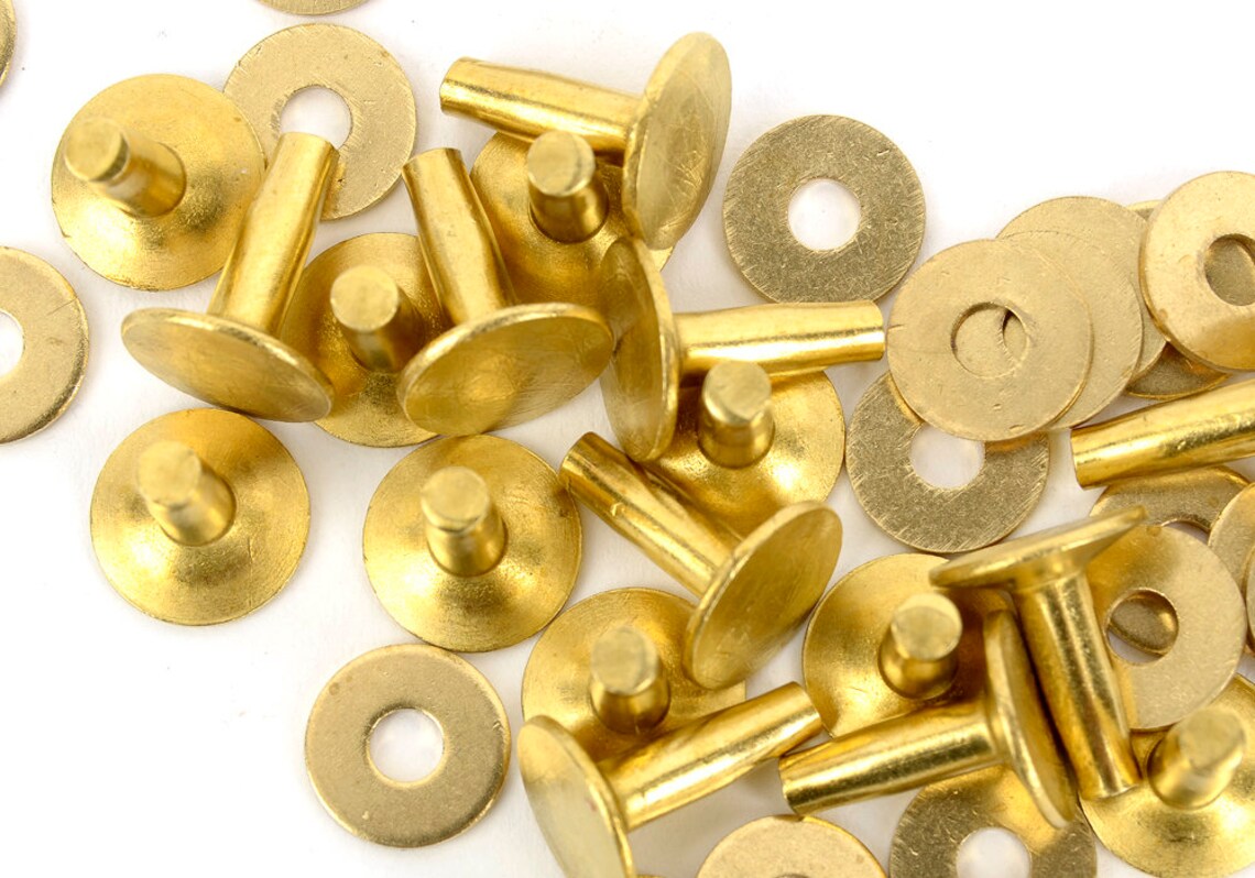 High Quality Brass Rivets & Burrs Rivets 9mm/12mm Leather - Etsy