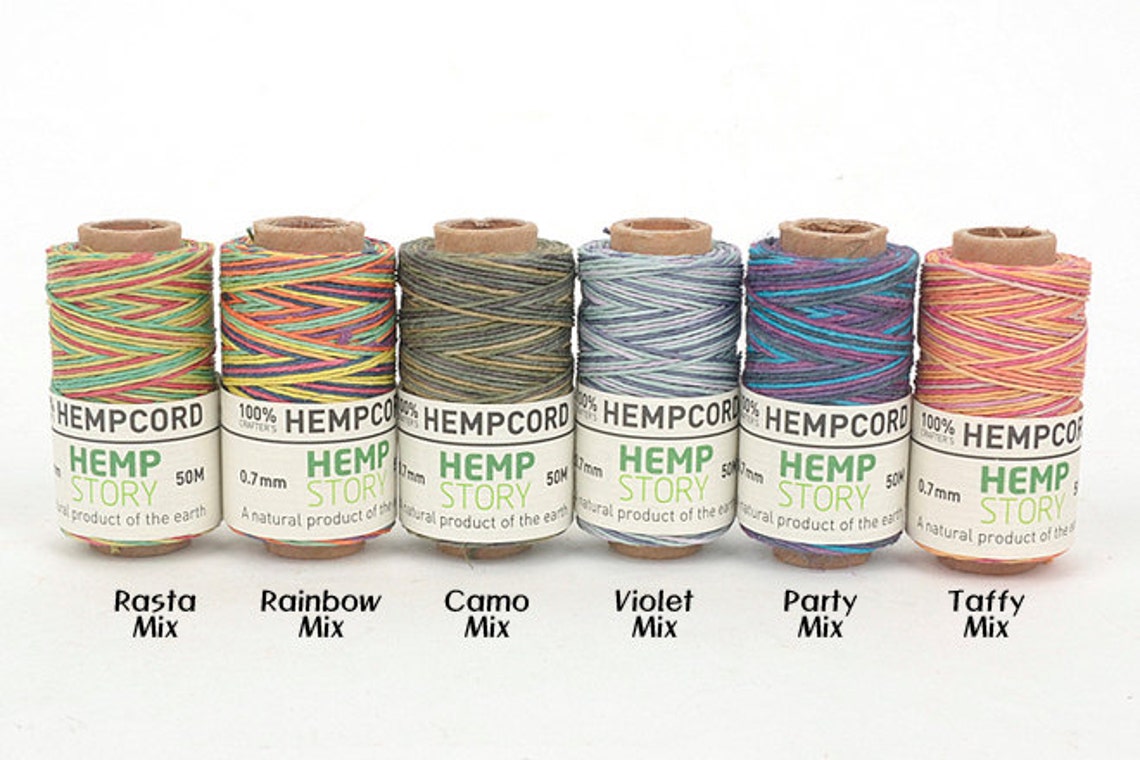 Hemp Cord - 0.7mm Mixed (waxed Twine Color) High Quality Hemp Cord ...