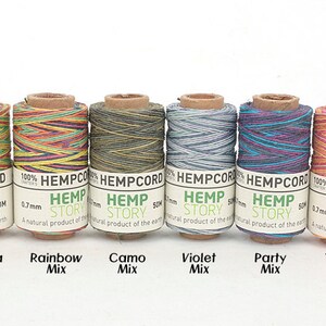 Hemp Cord - 0.7mm Mixed (waxed Twine Color) High Quality Hemp Cord ...