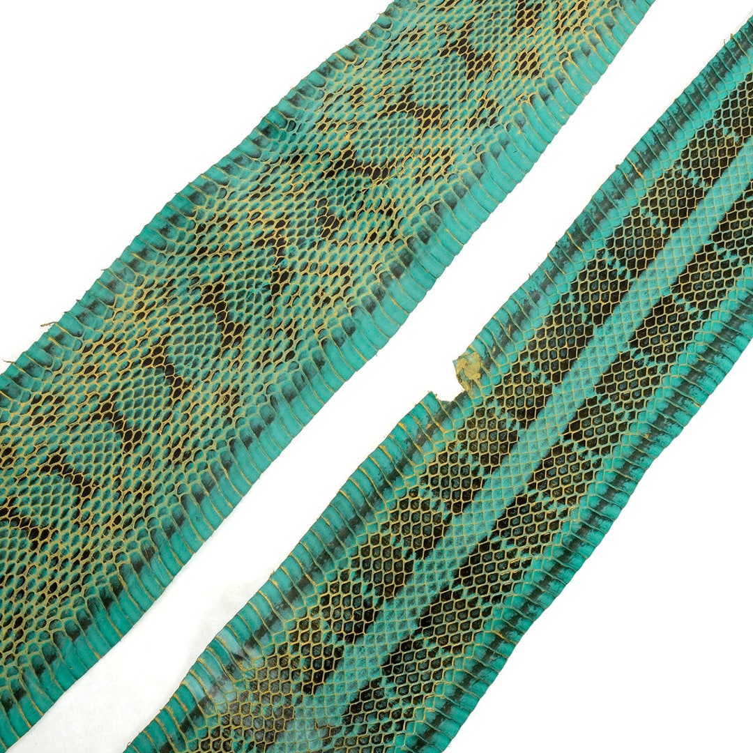 Natural Pattern Mint Gold Shine - Water Snake Skin (genuine Leather ...