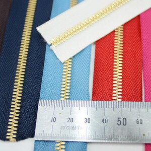 YKK Zipper (gold) No.5 - 1m ( Two Way) , Gold Color (brass Metal With ...