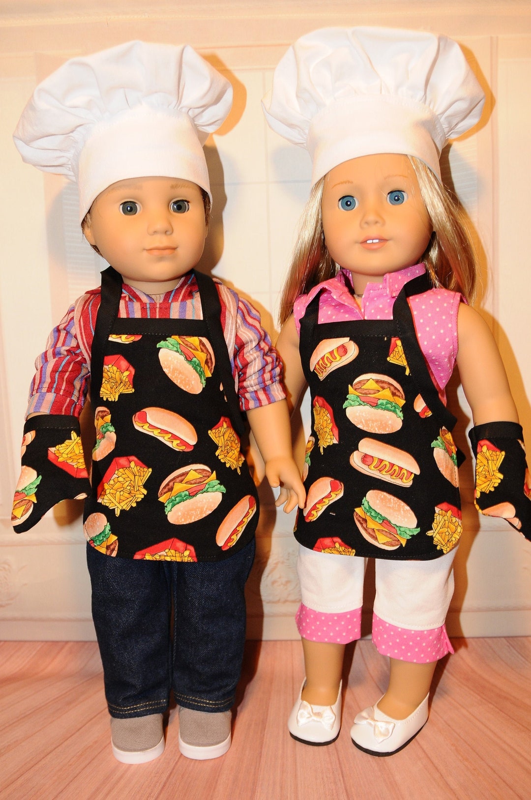 Fast Food Apron Set for 18" Dolls, Handmade - Etsy