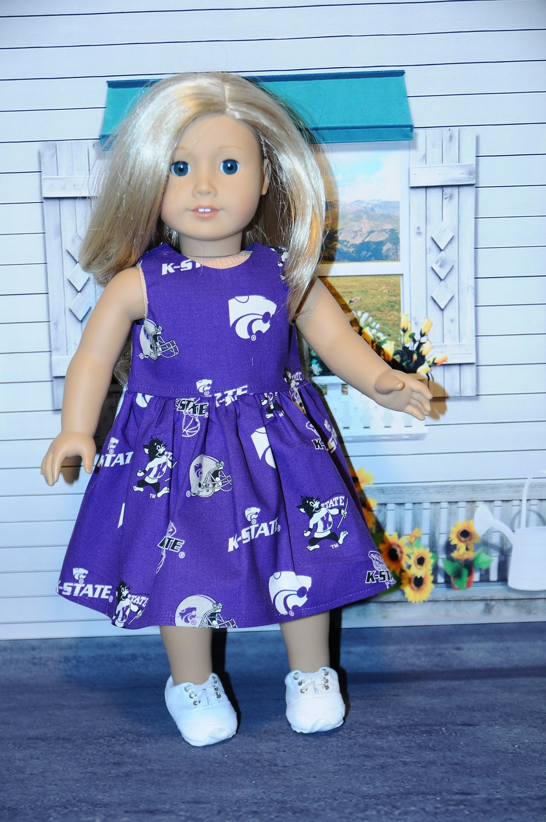 Purple & White Team Dress for 18 Dolls - Etsy