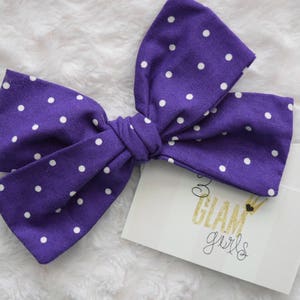 Grape Purple Dots Mini Bow 4 Bow Sizes Available Finished on - Etsy