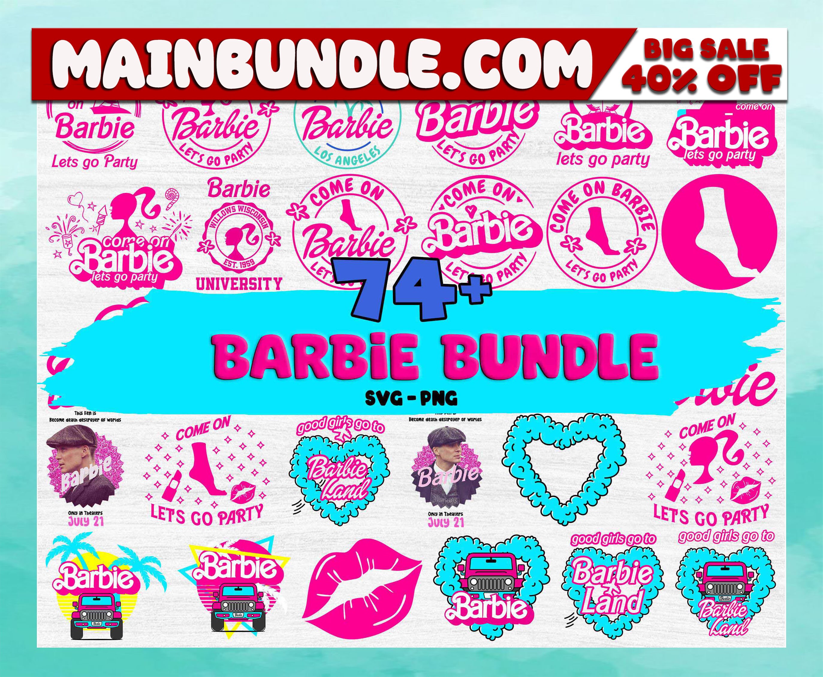 Barbie Heart Png Svg Barbie Heart Logo Svg Png Lets Go - Etsy UK