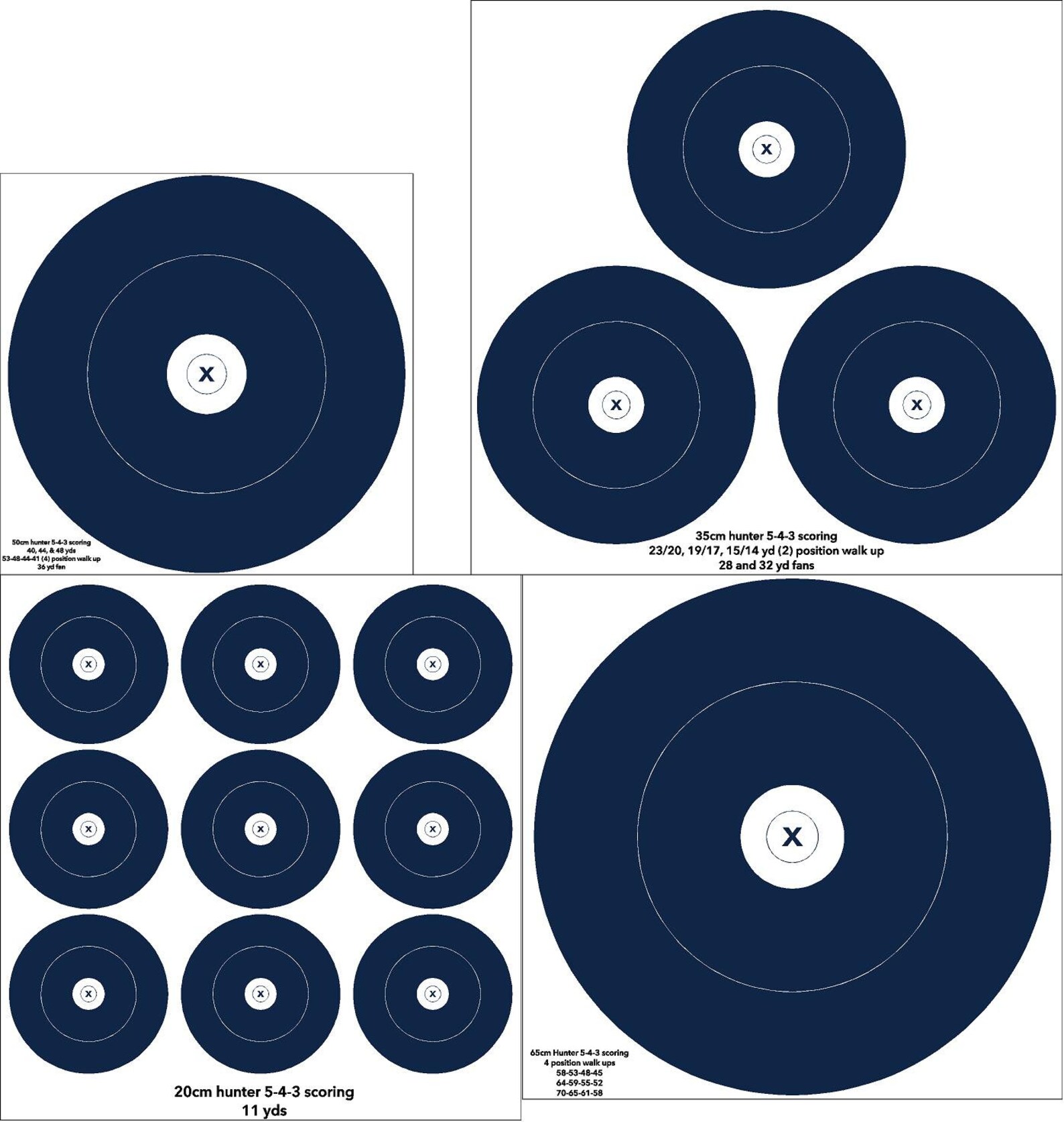 Complete Set of Outdoor Hunter Round Archery Target, Vinyl Archery ...