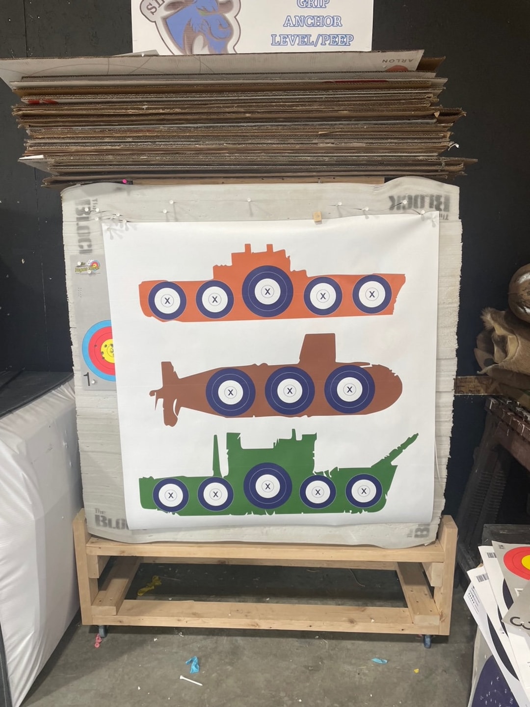 Battleship Archery Target Face for 5 Spot or 3 Spot Practice, 2 Pack ...