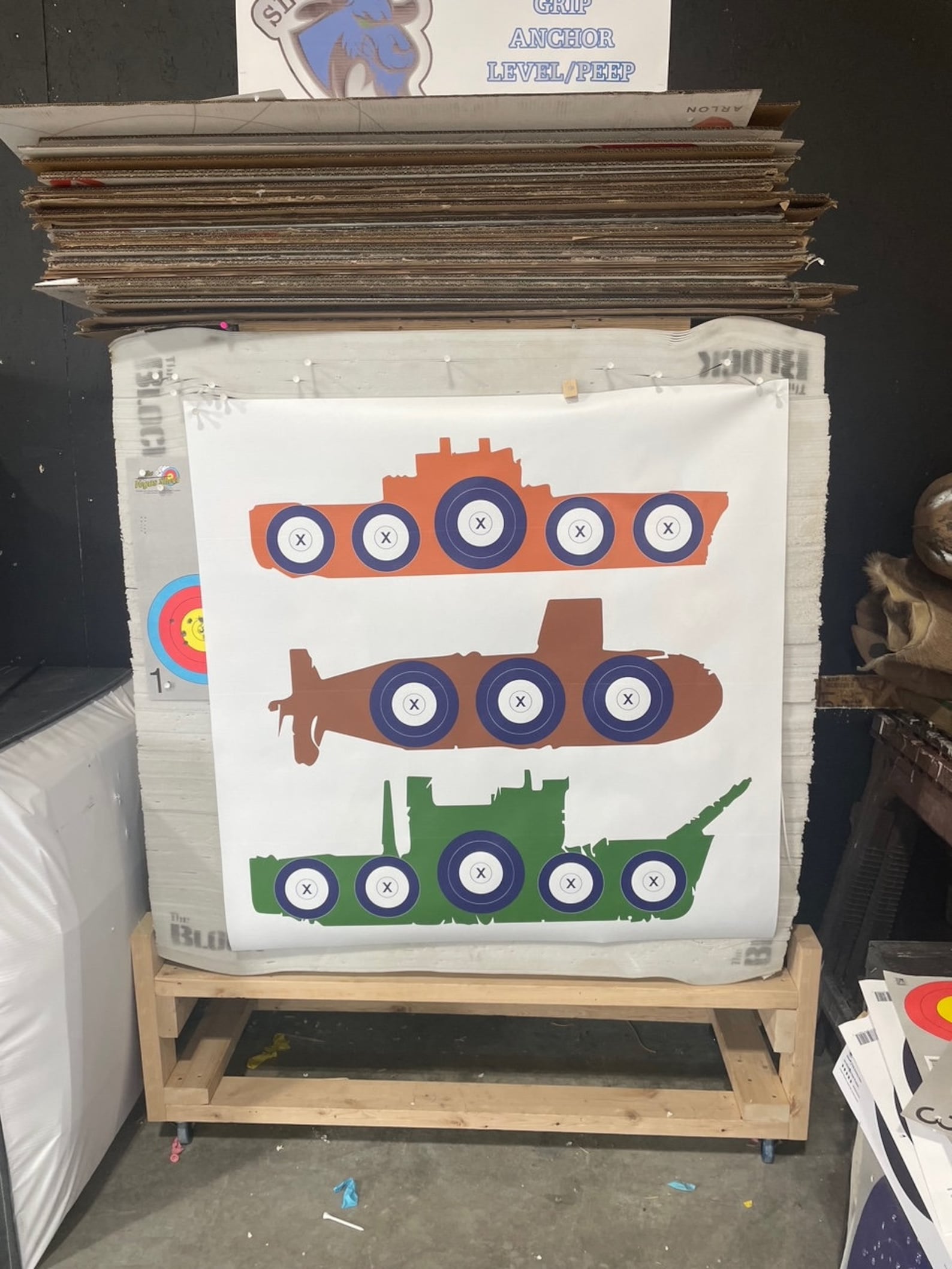 Battleship Archery Target Face for 5 Spot or 3 Spot Practice, 2 Pack ...