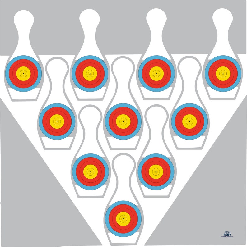 Bowling Archery Target Face for 5 Spot or 3 Spot Practice, 2 Pack ...