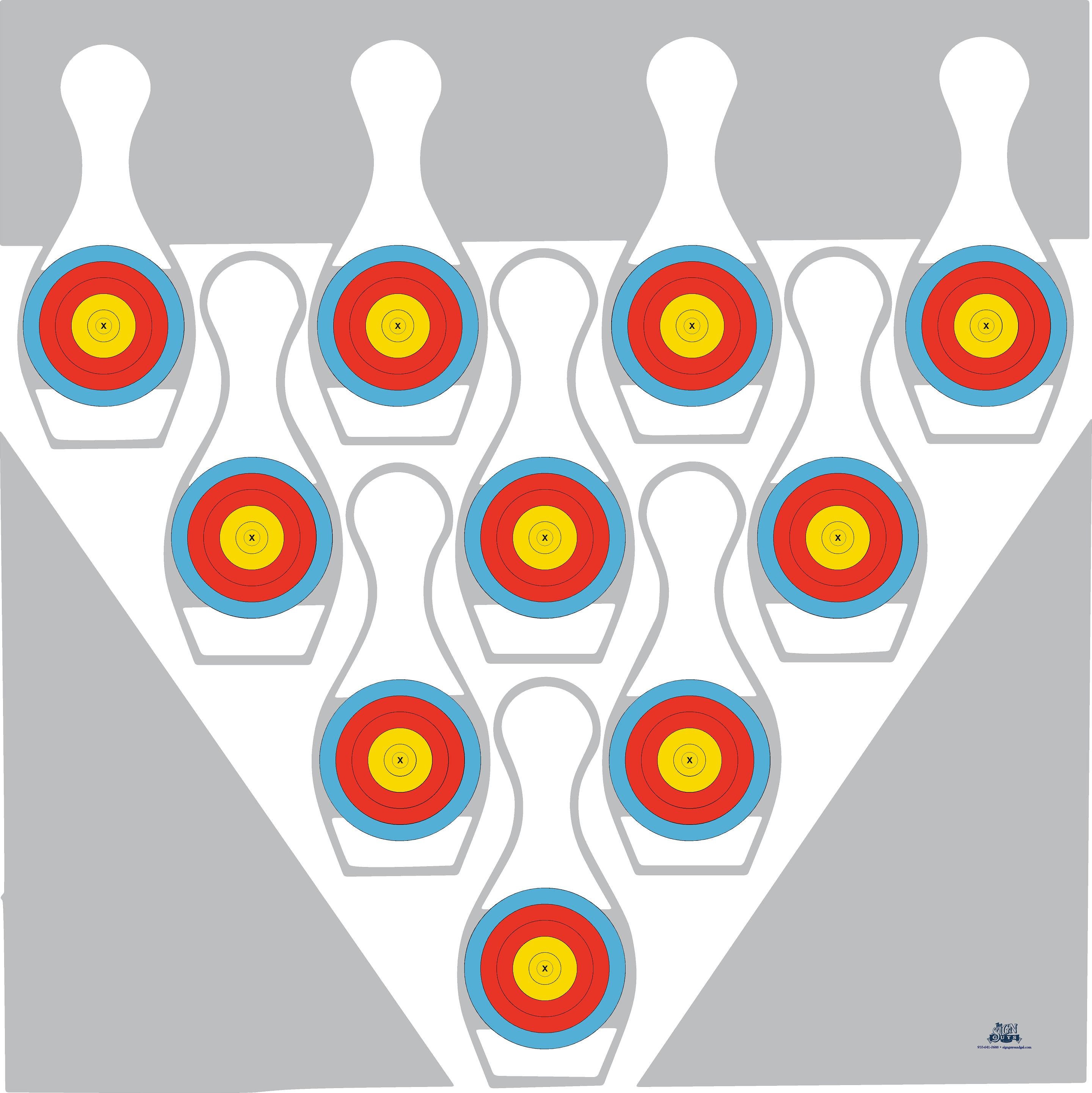 Bowling Archery Target Face for 5 Spot or 3 Spot Practice, 2 Pack ...