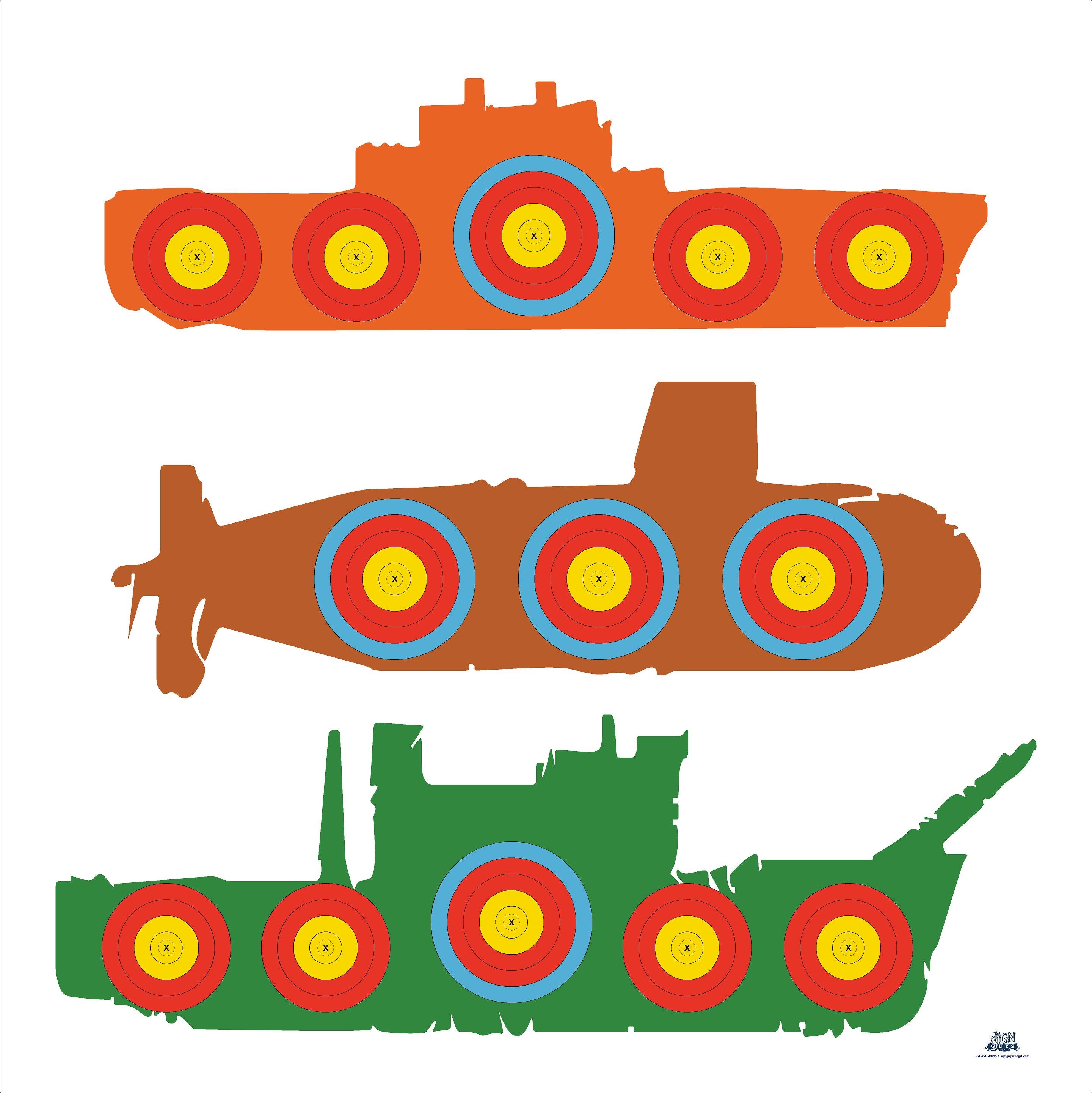 Battleship Archery Target Face: 3-spot & 5-spot Game (2-pack) - Etsy