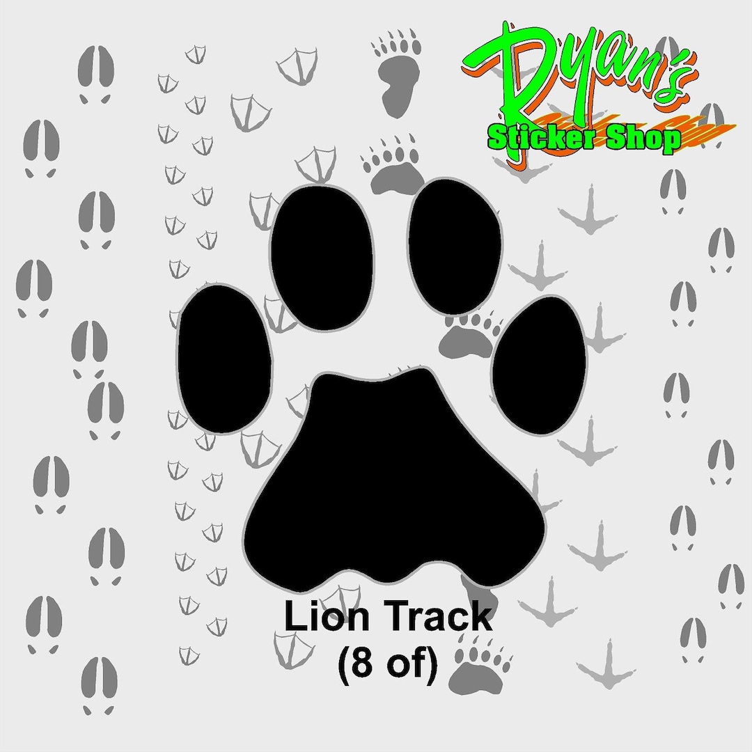 Mountain Lion Track Decals, Truck Decal, Vehicle or Outdoor Graphic ...