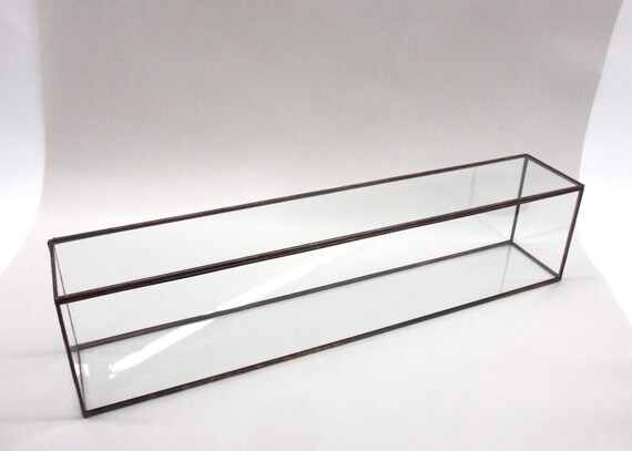 Long glass display case store