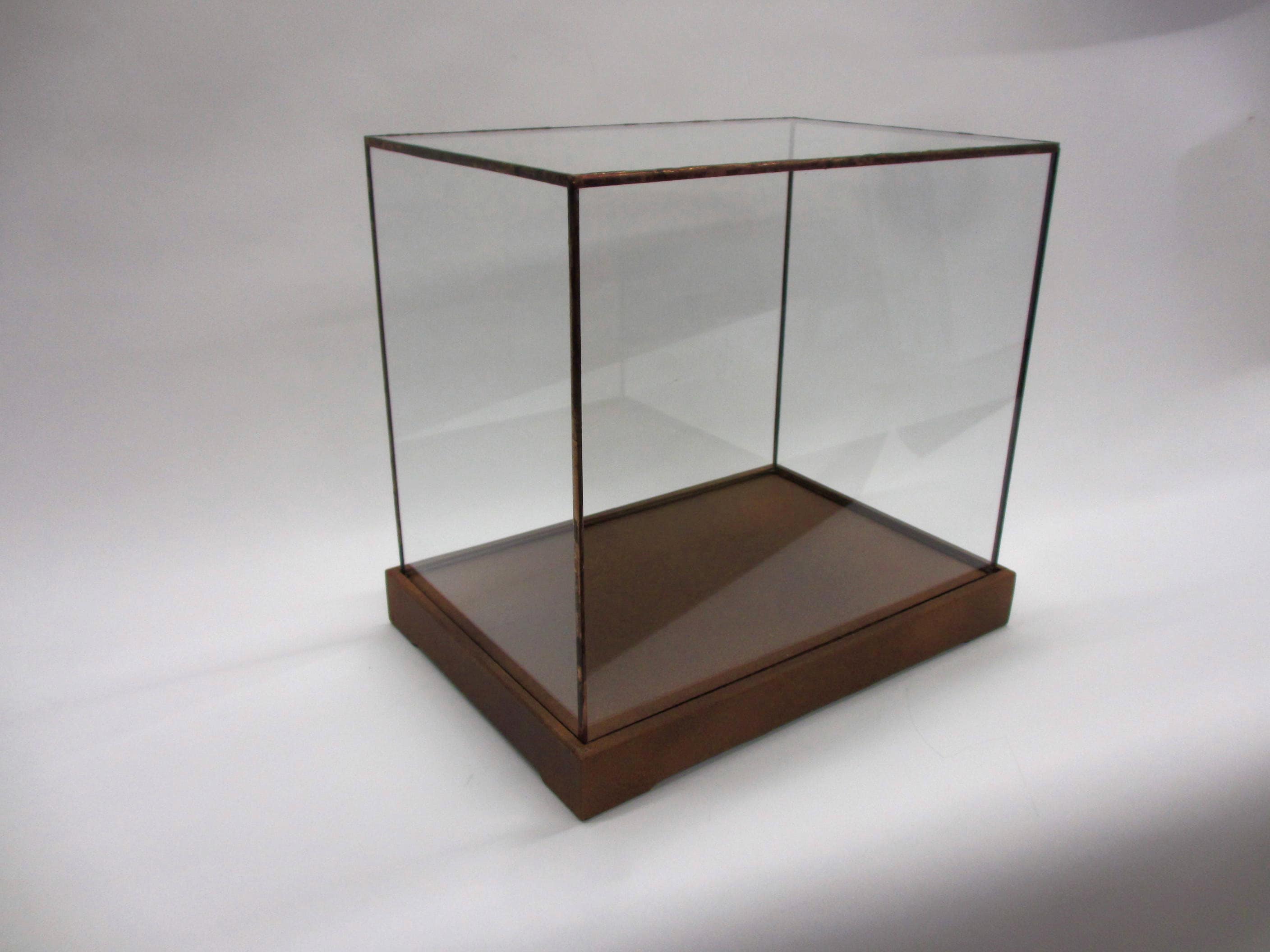 7x7x5" Tall Glass Display Box With Wood Base Protects and Highlights ...