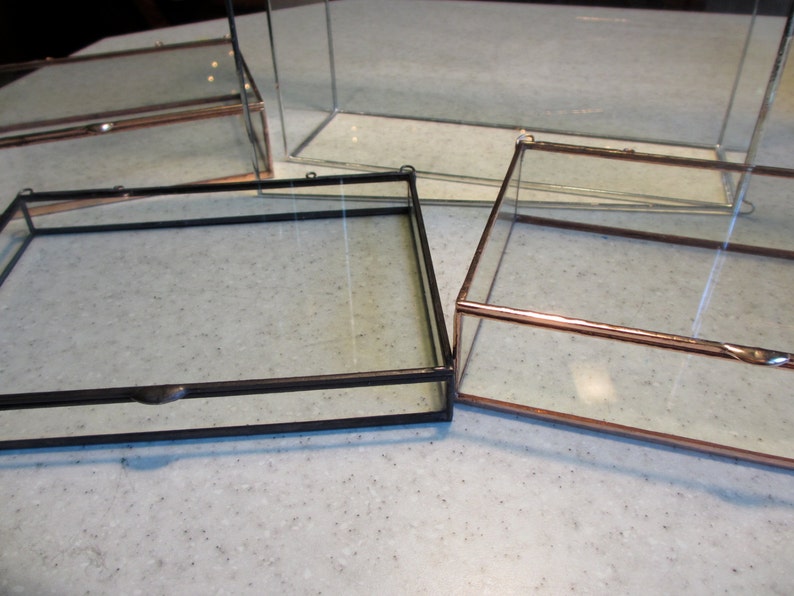 Short Stack Glass Photo Display Box - Hinged Top - Jewelry ...