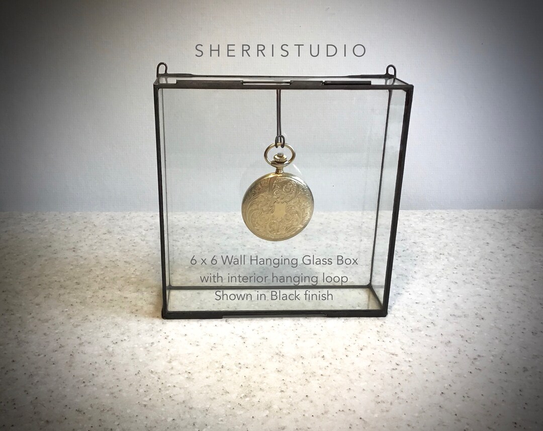 SQUARE and Various Size Wall Hanging Clear Glass Watch Display Box ...