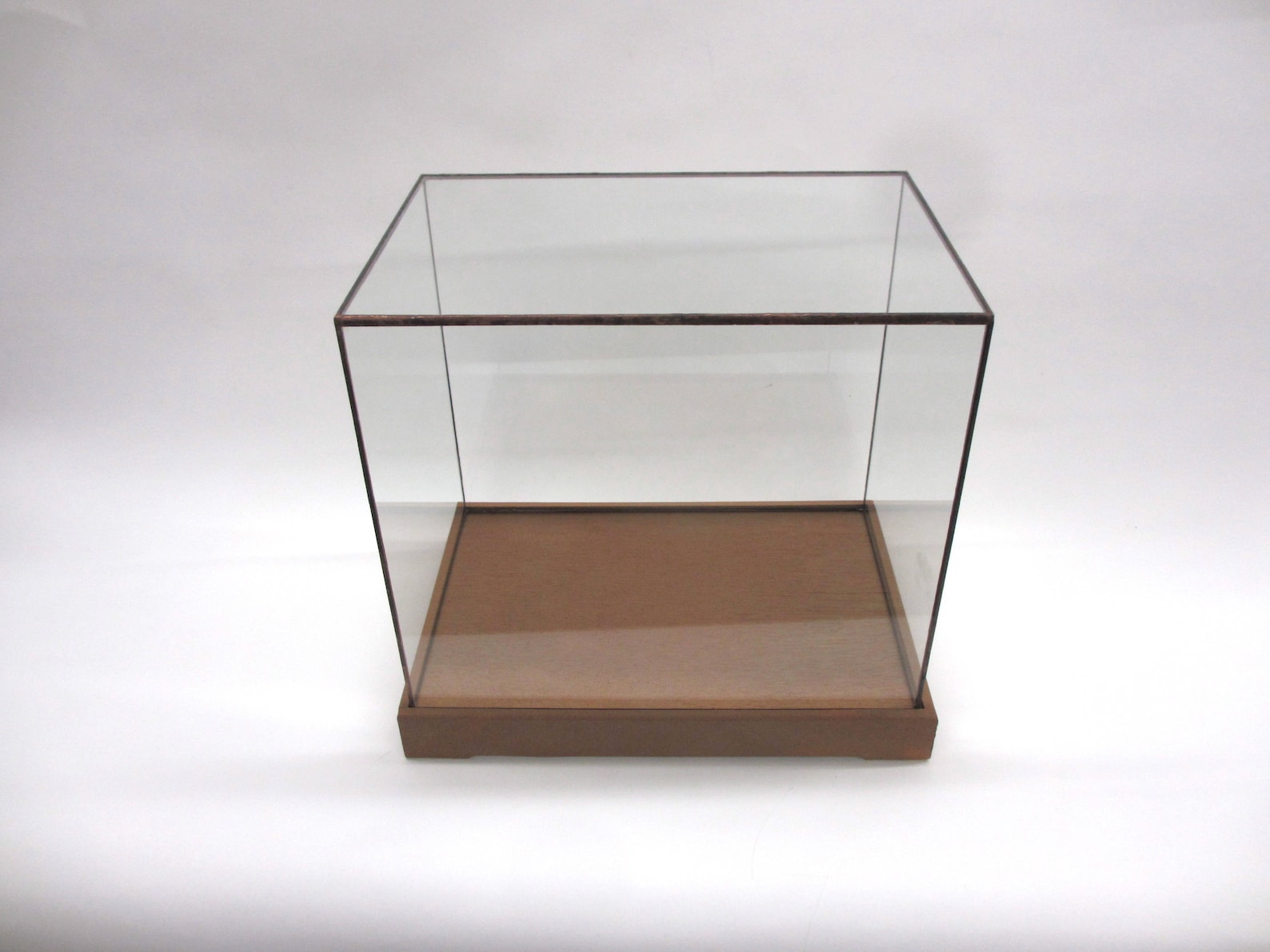 7x7x5" Tall Glass Display Box With Wood Base Protects and Highlights ...