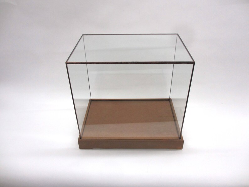 5"x5"x5" Tall, 6x6x8" Tall Glass Display Box With Wood Base Protects ...